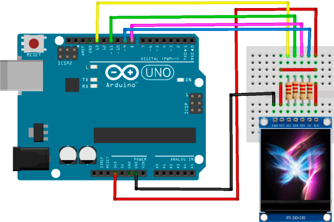 Подключение ST7789 к Arduino: код, схема и библиотеки