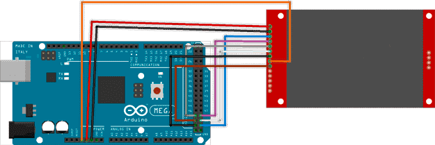 ILI9341 320x240 подключение к Arduino UNO, Nano и Mega